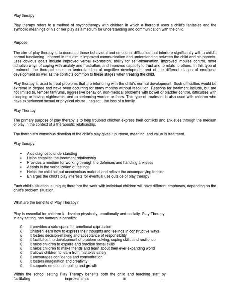 Therapy | Psychotherapy | Play Therapy