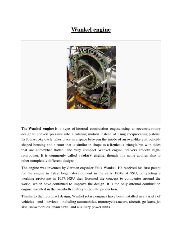 Wankel Engine | PDF | Internal Combustion Engine | Diesel Engine
