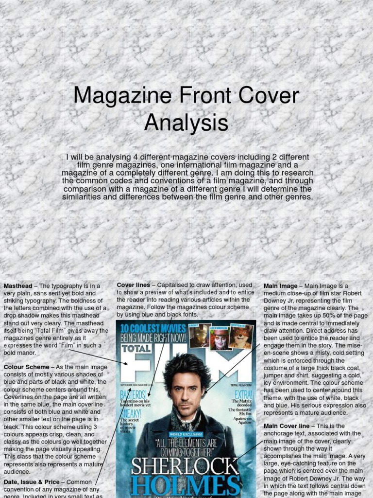 Magazine Front Cover Analysis | PDF | Typography | Mass Media