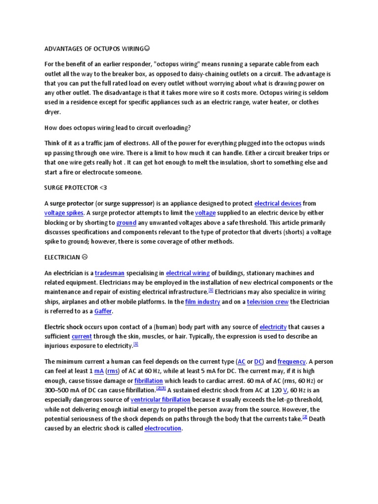 Risks and Benefits of Octopus Wiring | PDF | Power Engineering | Equipment
