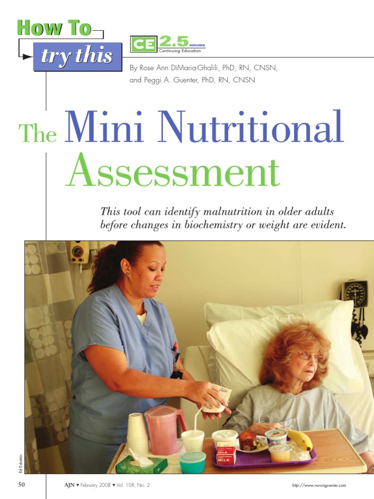 Use the MNA to identify malnutrition in older adults | PDF ...