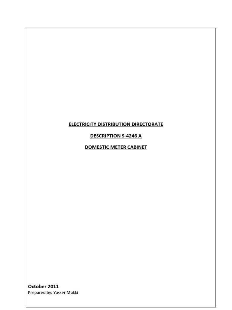 Bahrain Electricity Meter Cabinet Specification Final | PDF | Door ...