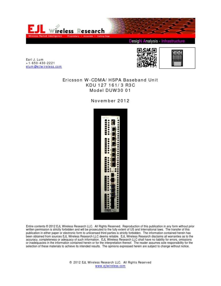 Ericsson DUW30 TDA 2012. Coverpdf PDF | PDF | Technology & Engineering