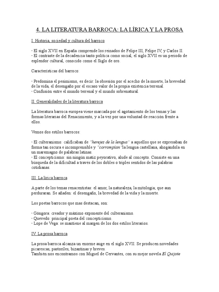 Esquema Barroco | PDF | Barroco | Teatro