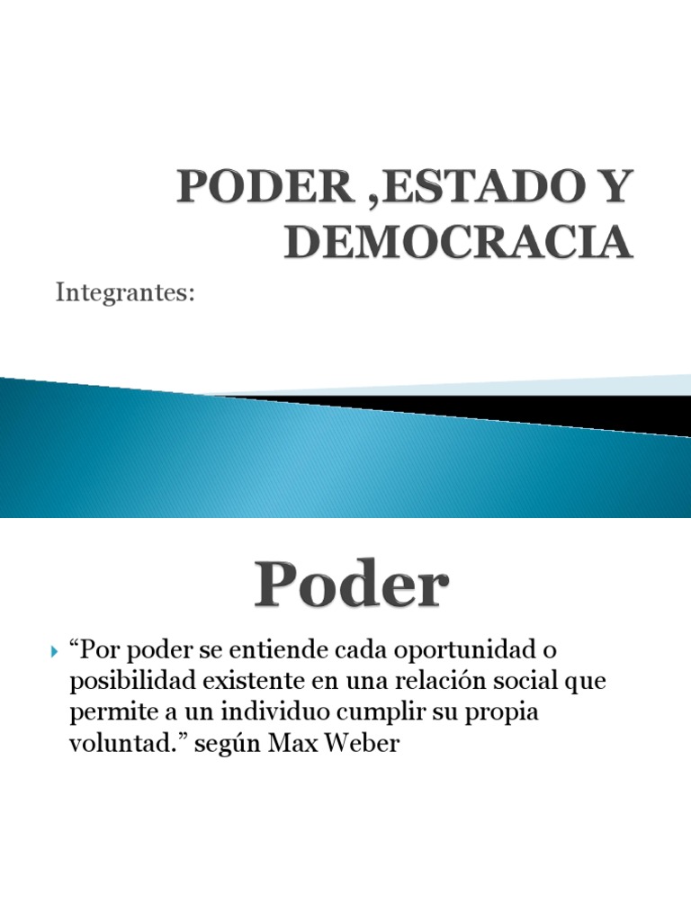 Poder, Estado y Democracia | PDF | Poder (social y político) | Democracia