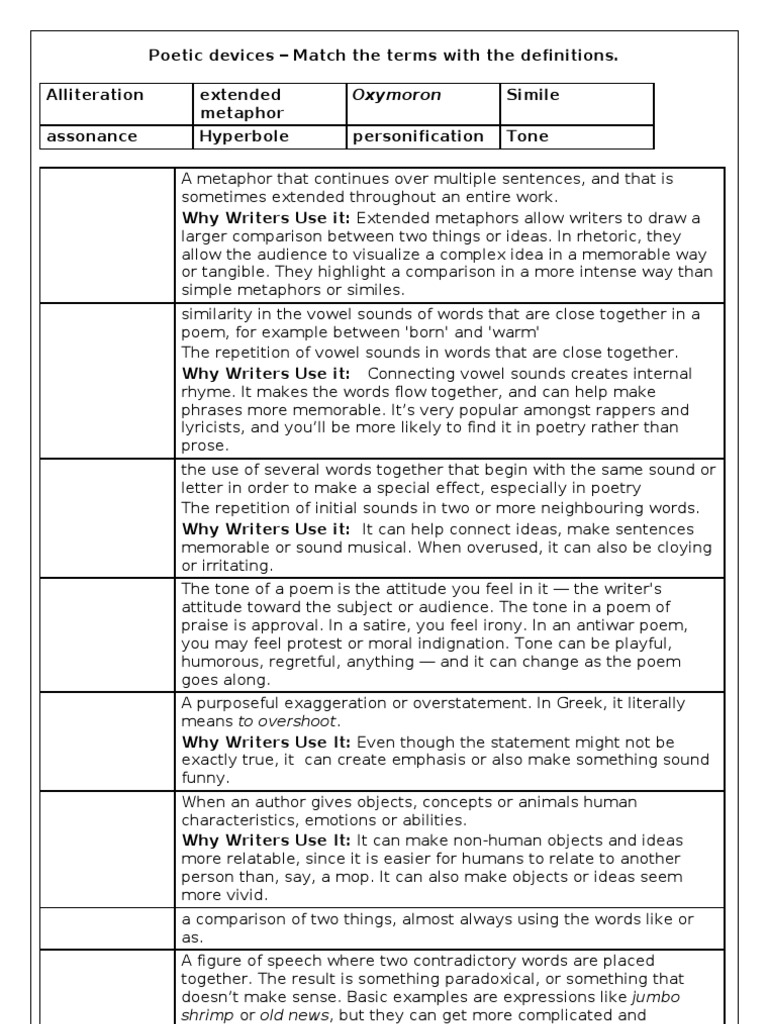 Poetic Devices | PDF | Metaphor | Poetry