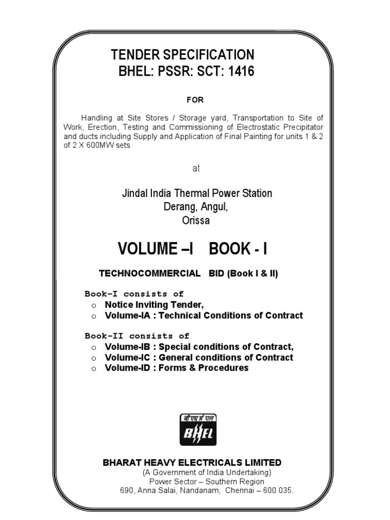 Technical Specification BHEL | PDF | Value Added Tax | Taxes