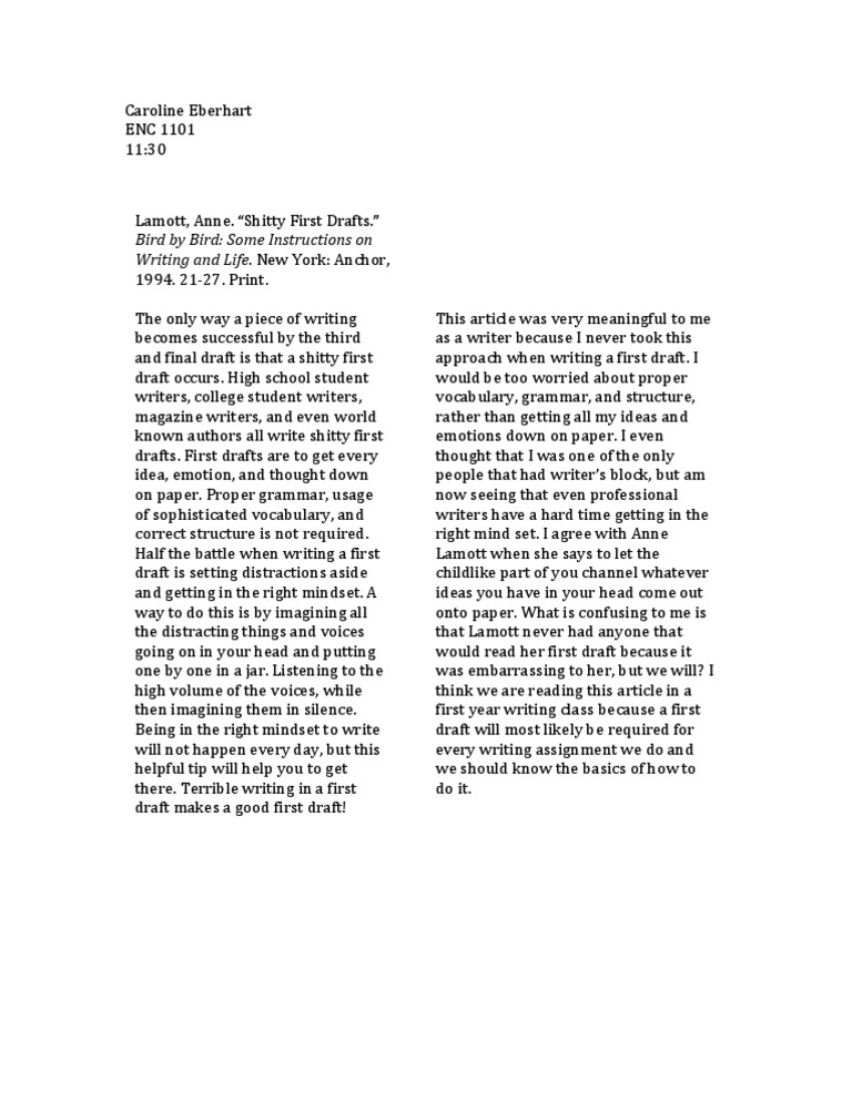 Embracing Shitty First Drafts | PDF