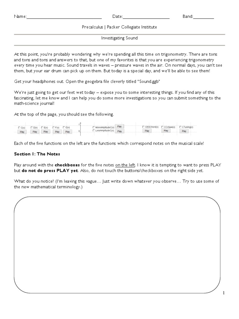 2012-11-30 Investigating Sound Revised | PDF | Leisure | Nature