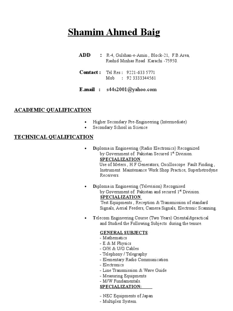 Const CV Shamim | PDF | Telecommunication | Cable Television