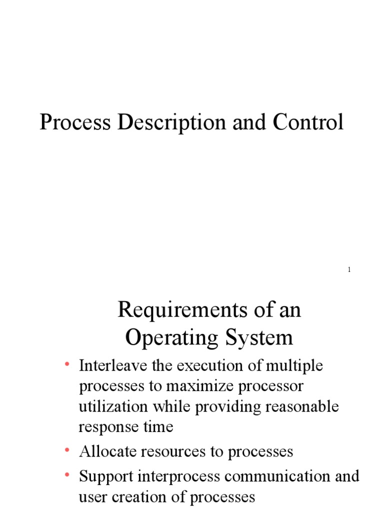 Process Description And Control Pdf Process Computing Operating System