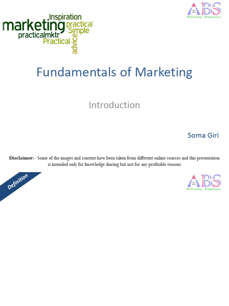 Fundamentals of Marketing | PDF | Sales | Marketing