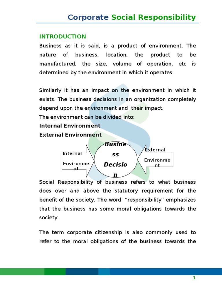 CSR Project | Corporate Social Responsibility | Business | Free 30-day ...