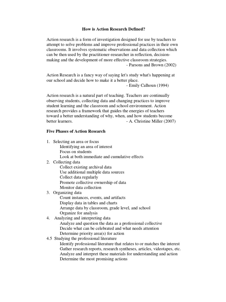 How Is Action Research Defined | PDF | Action Research | Classroom