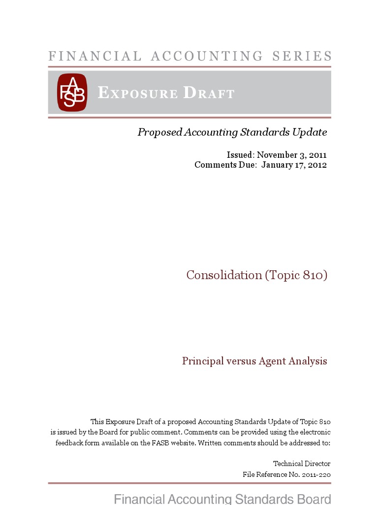 Consolidation (Topic 810) | PDF | Financial Accounting Standards Board ...
