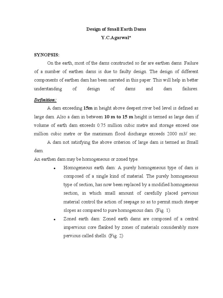 Small Earth Dam Design Guidelines | PDF | Dam | Soil Mechanics