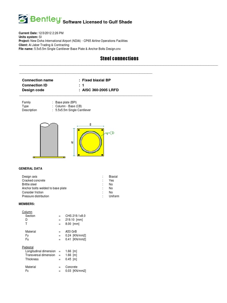 Base Plate & Anchor Bolts Design | PDF | Strength Of Materials ...