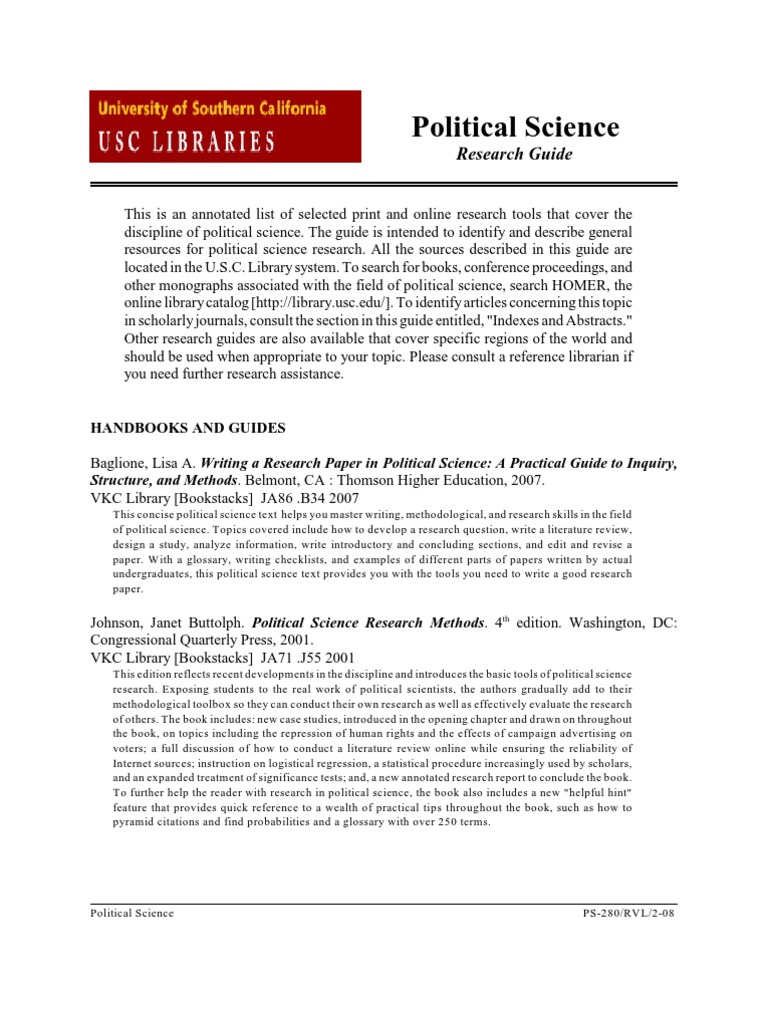 Political Science (Research Guide) | PDF | Political Science | United ...