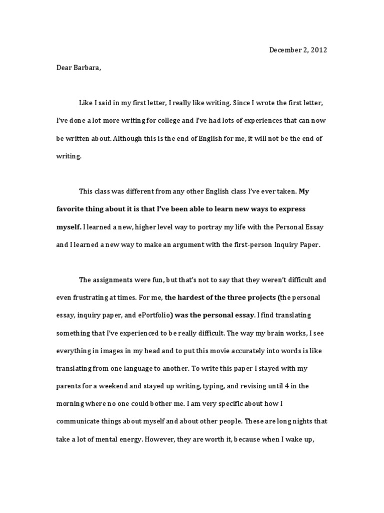 Letter To Barbara | Download Free PDF | Essays | Inquiry