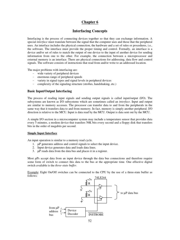 Interfacing Concepts | PDF | Input/Output | Interface (Computing)