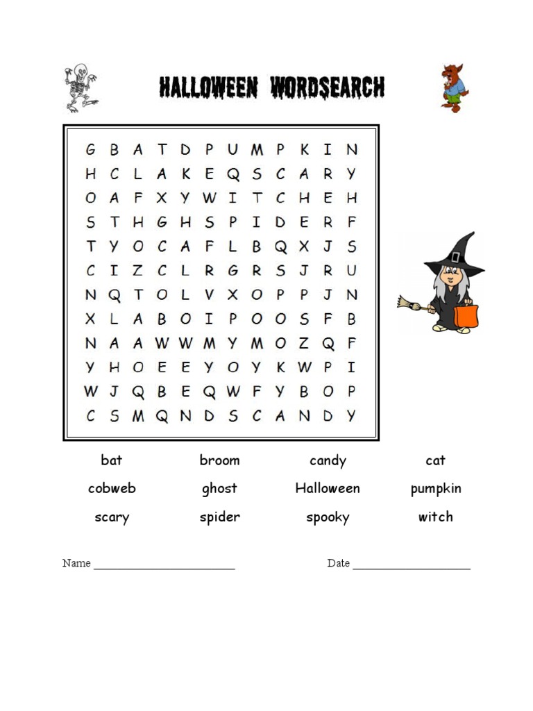 Halloween Word Search Easy 2 | PDF | Witchcraft | Ghosts