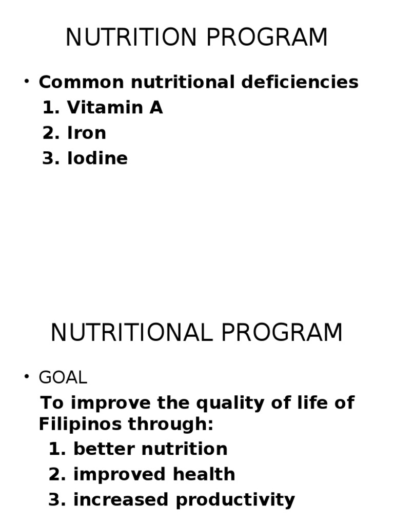 Nutrition Program | PDF | Micronutrient | Nutrition
