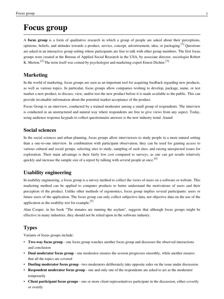 Focus Group | PDF | Focus Group | Cognitive Science