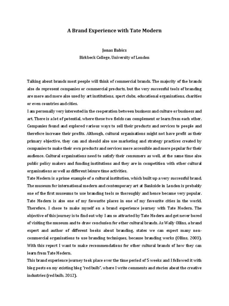 A Brand Experience With Tate Modern | PDF | Brand | Identity (Social ...