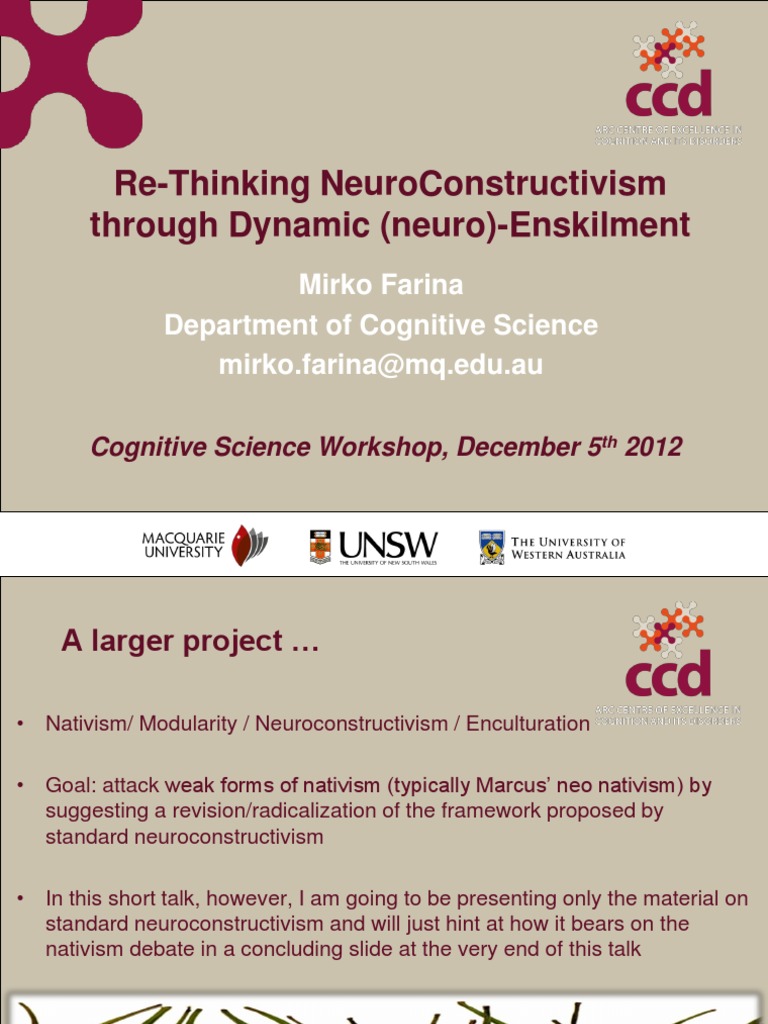 Re-Thinking NeuroConstructivism Through Dynamic (Neuro) Enskilment ...