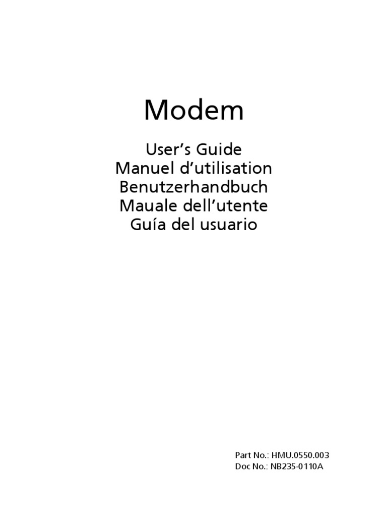 Modem Manual | PDF | Modem | Bit Rate