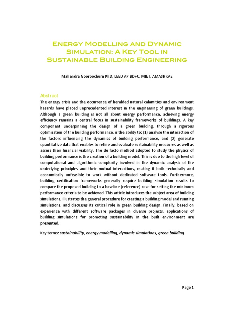 Building Simulation for Green Design | PDF | Green Building | Simulation