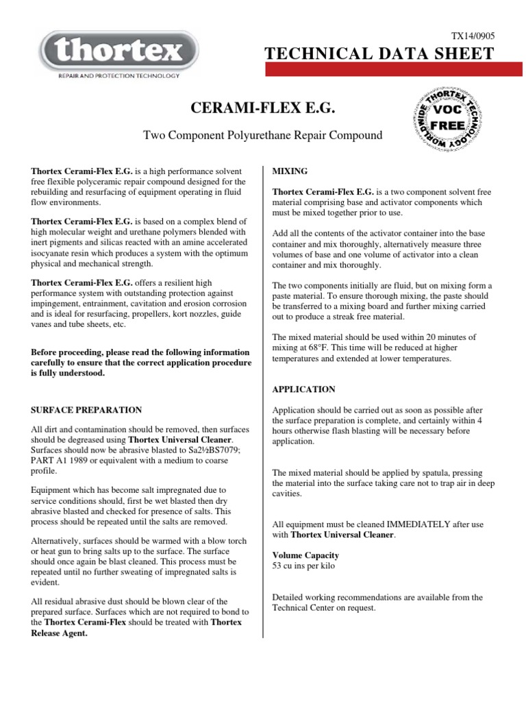 Cerami Flex Eg Tds | Download Free PDF | Polyurethane | Corrosion
