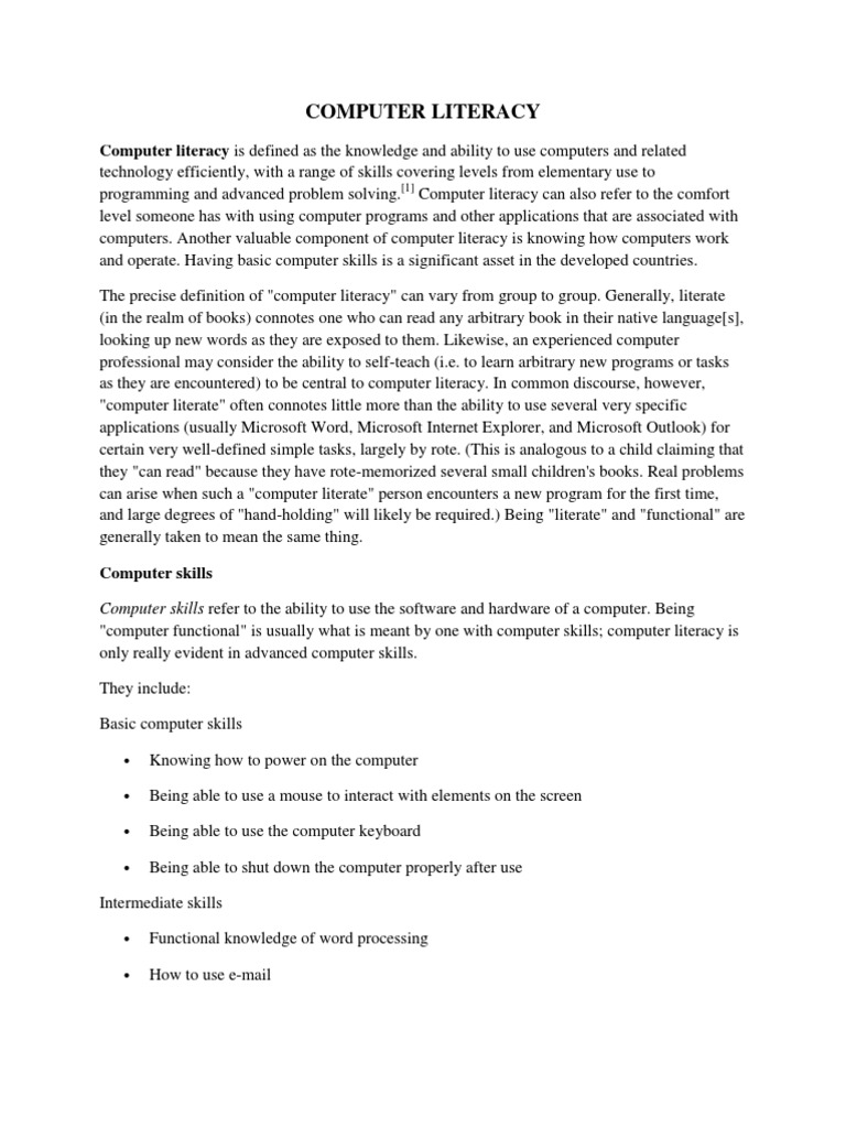 Computer Literacy | PDF | Fair Use | Literacy