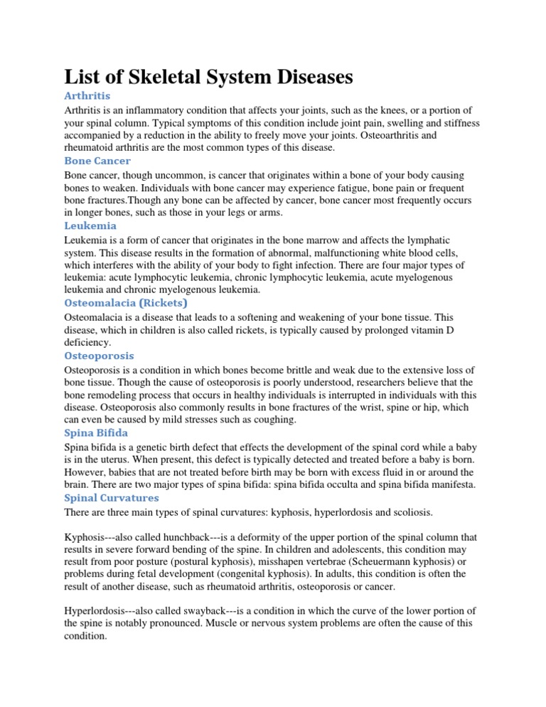 Skeletal System Diseases | Bone | Leukemia