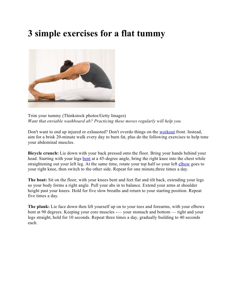 3 Simple Exercises For A Flat Tummy | PDF | Human Body | Recreation