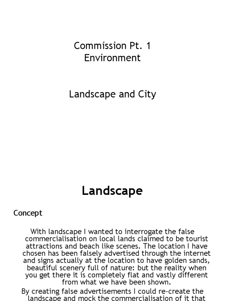 Commission Pt. 1 Environment | PDF | Landscape | Advertising