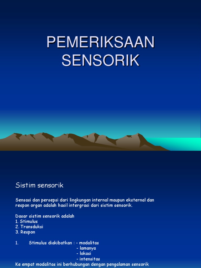Pemeriksaan Sistem Sensorik Manusia | PDF