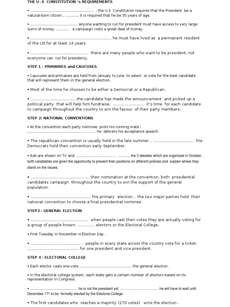 U.S. Presidential Election Process Explained | PDF | Electoral College ...