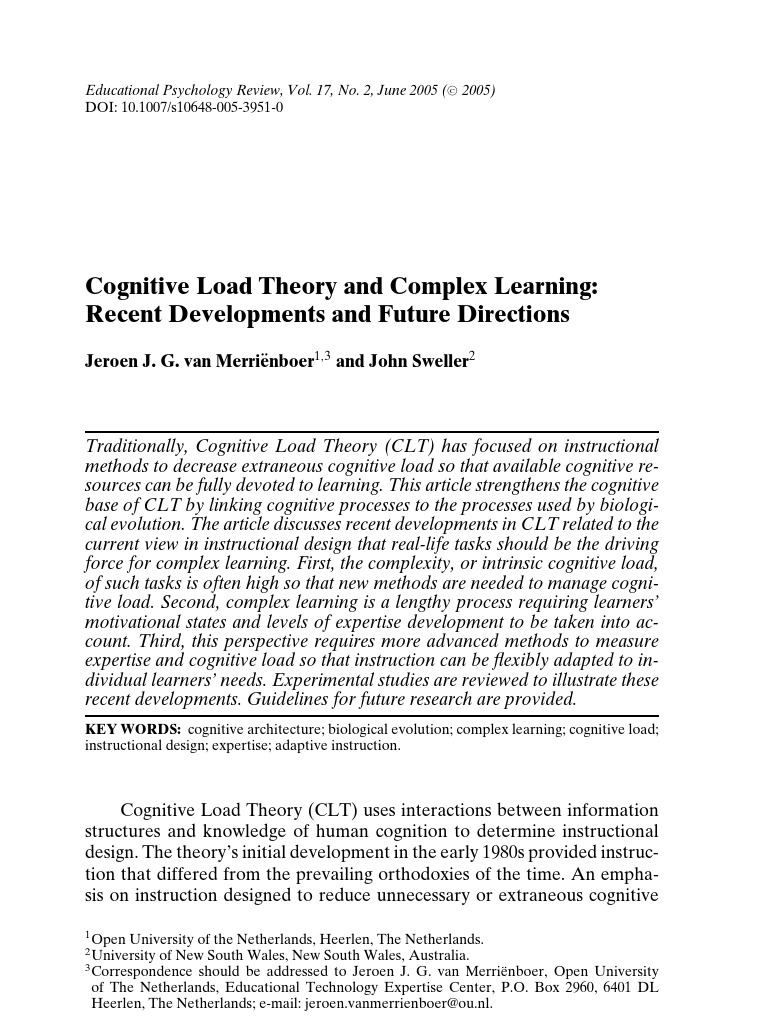 CLT and Complex Learning | PDF