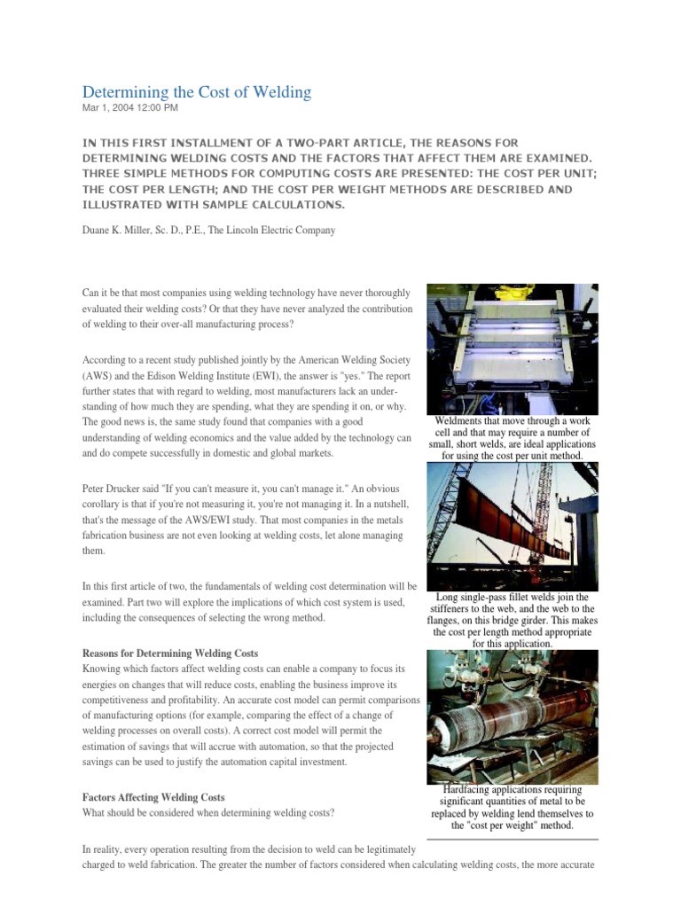 Understanding Welding Cost Factors | PDF | Welding | Construction
