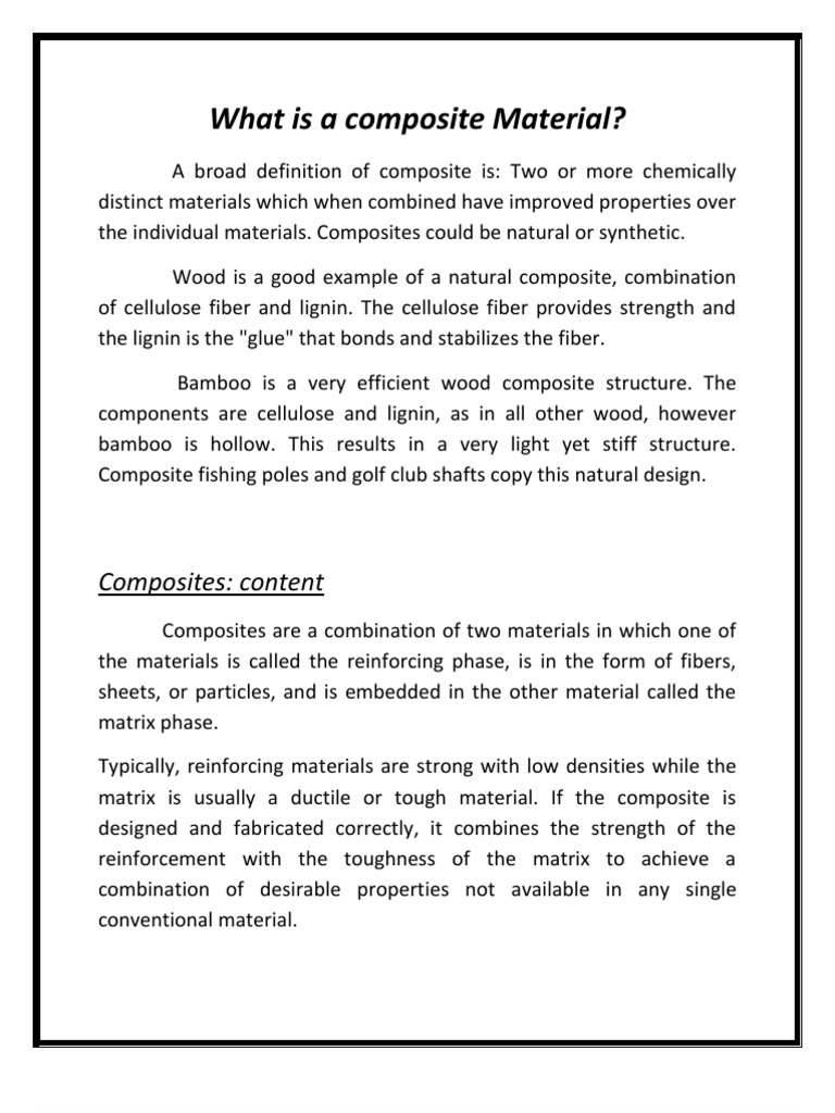 What Is A Composite Material | PDF | Composite Material | Fiberglass