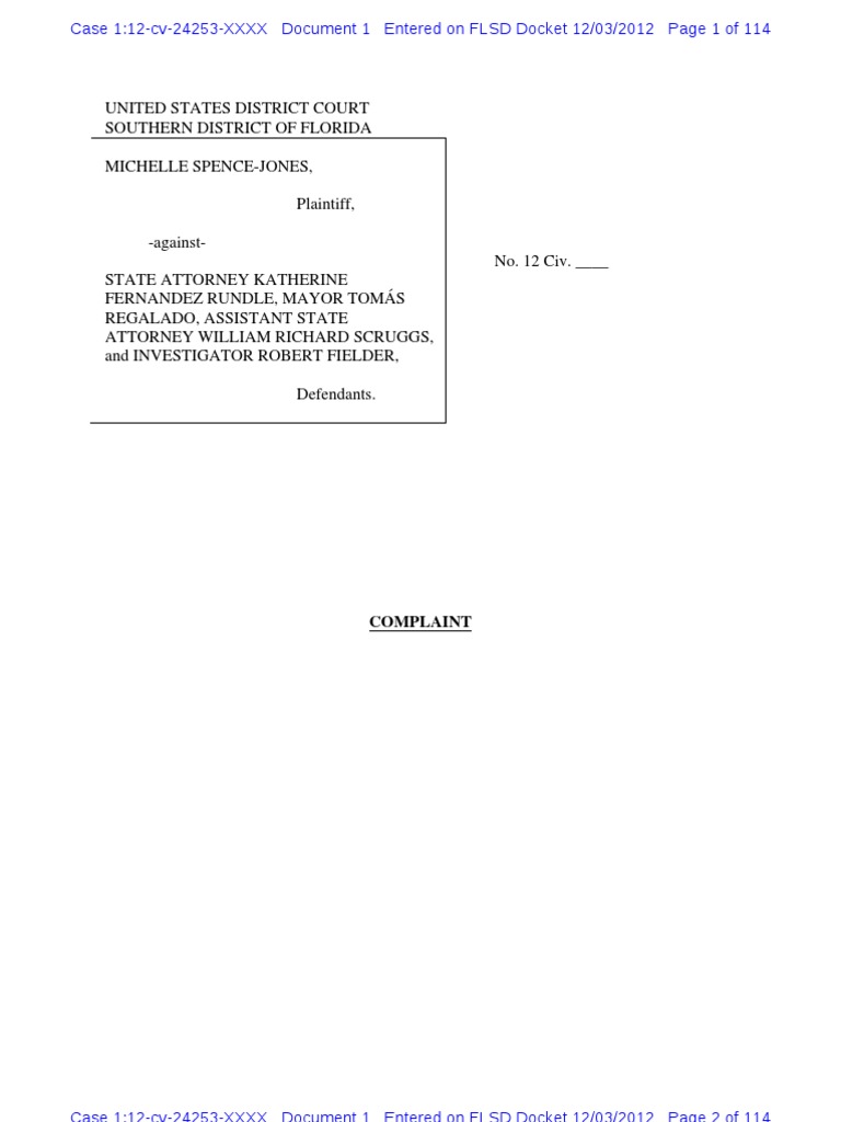 Michelle Spence-Jones Lawsuit Against Katherine Fernandez Rundle and ...