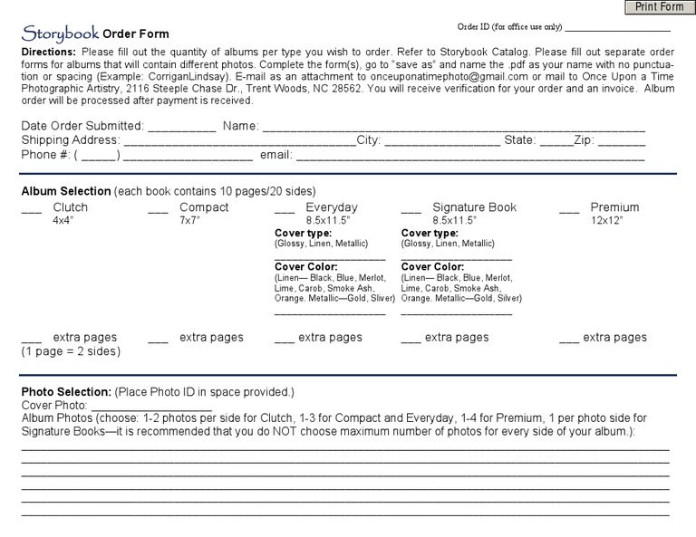Storybook Order From | PDF | Books