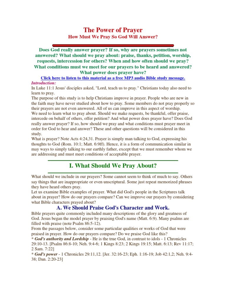 The Power of Prayer | PDF | Forgiveness | Prayer
