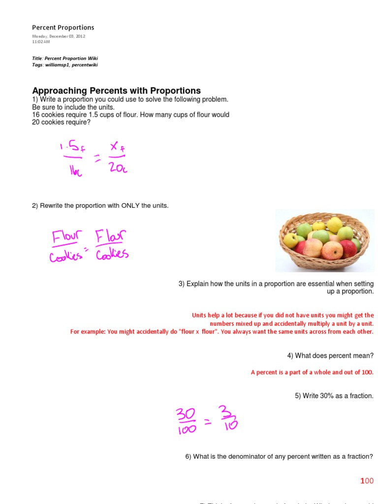 Understanding Percent Proportions Guide | PDF | Language Arts & Discipline