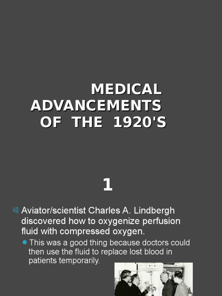 Medical Advancements of the 1920's | Clinical Medicine | Health