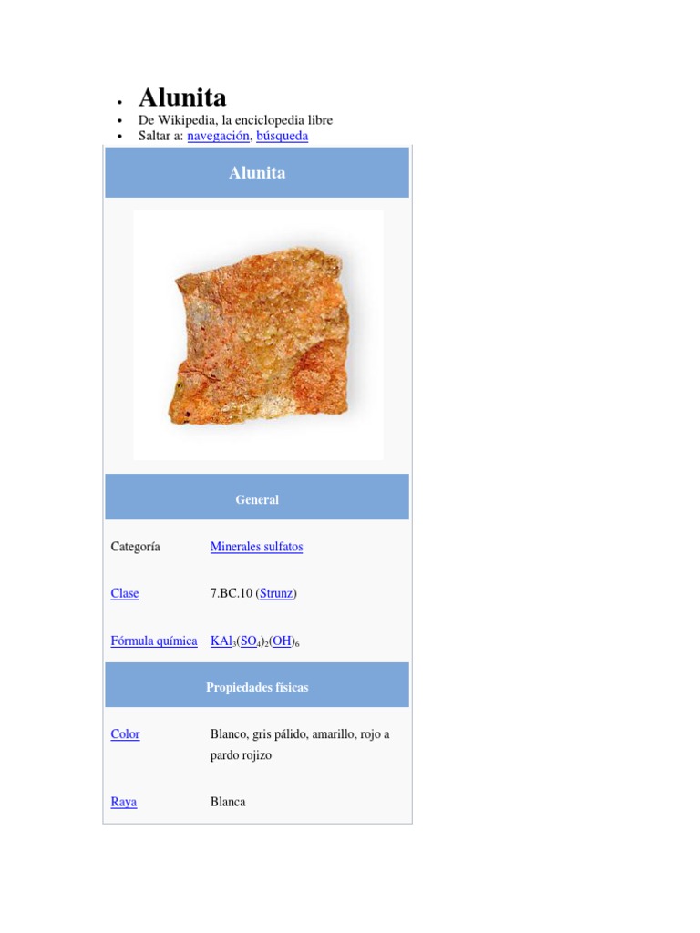 Alunita | PDF | Química de estado sólido | Minerales