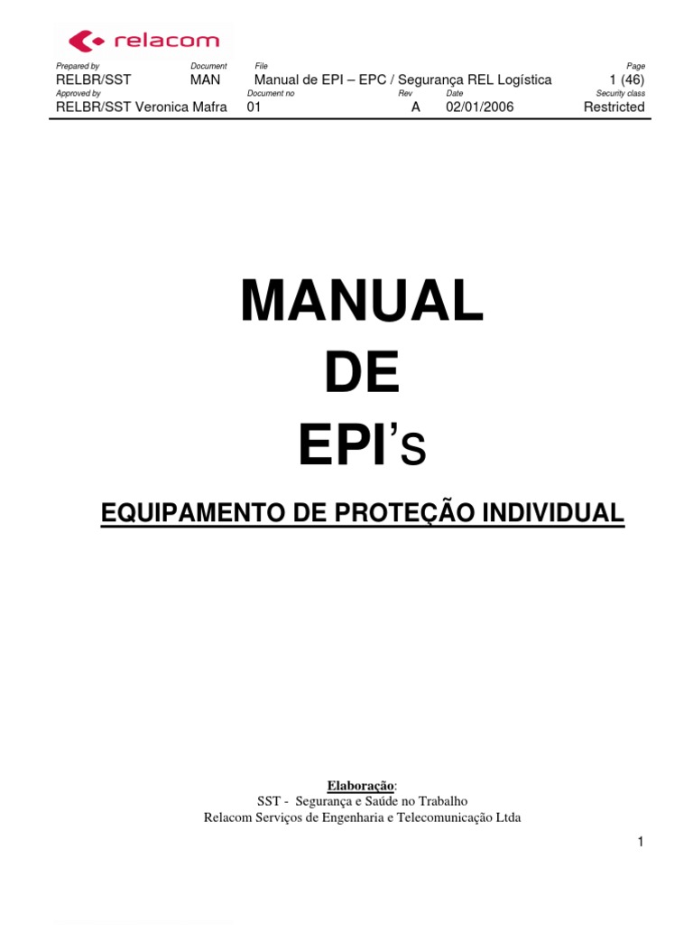 Manual de Epi Relacom - Completa3 | PDF | Aço | Química