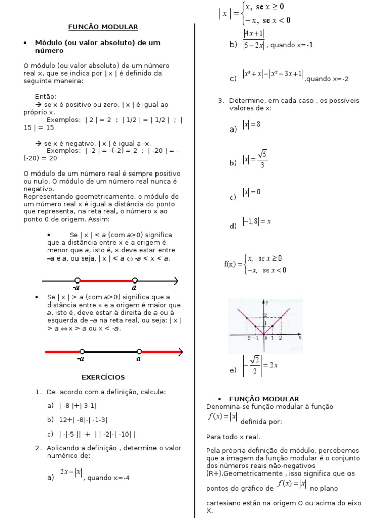 FUNÇÃO MODULAR | Função (Matemática) | Número Real