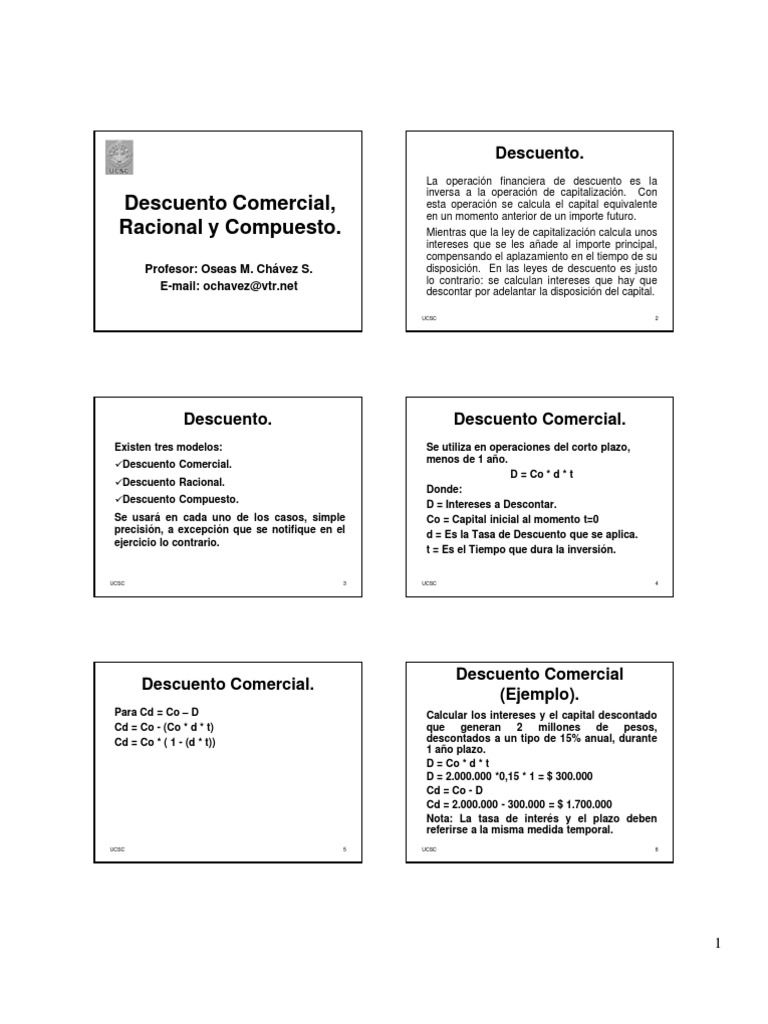 03 - Descuento Comercial Racional Compuesto - 6 | PDF | Tasas de ...